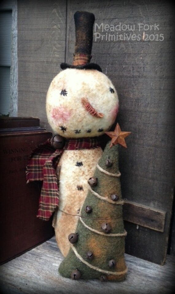 Items similar to Primitive Folk Art Snowman Pattern--epattern--PDF ...
