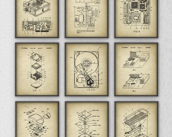 Computer Geek Wall Art Poster Set of 4 No.1 Computer Room