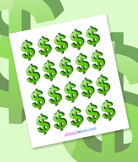 dollar sign stickers money stickers spending tracker stickers