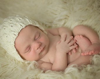 Aaron Bonnet PDF PATTERN newborn knit bonnet hat photo