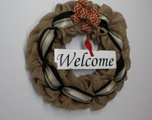 Popular items for burlap welcome sign on Etsy