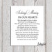 Wedding Memorial table In loving memory printable Memorial
