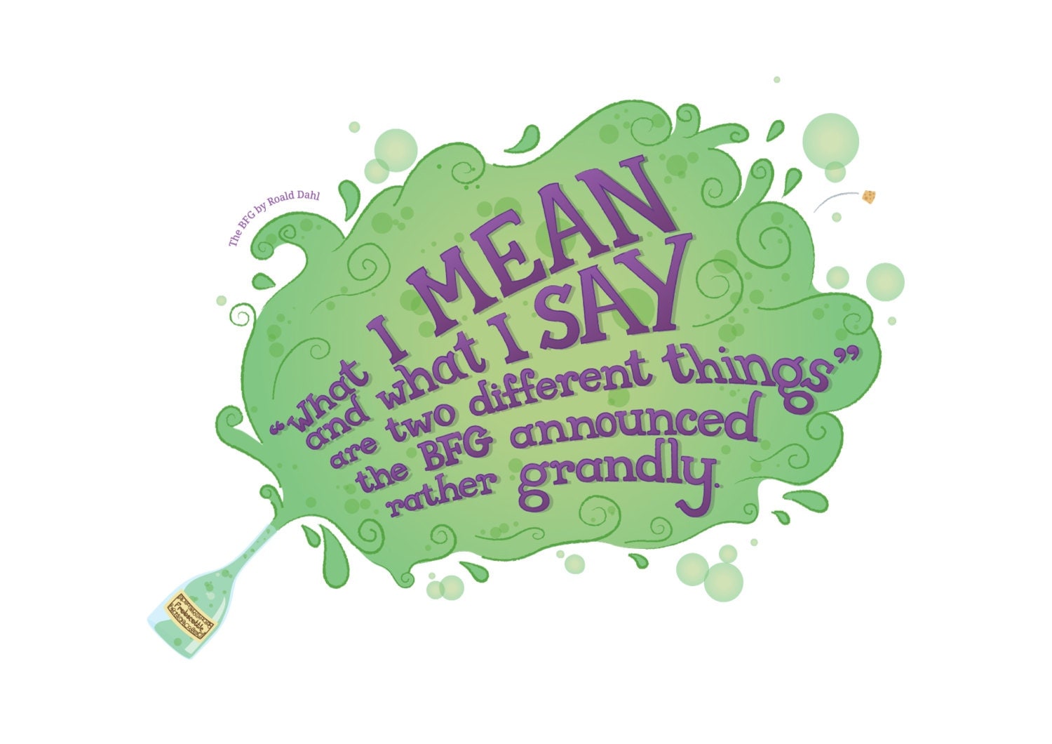 Famous Book Quote Print The BFG by Roald Dahl Children