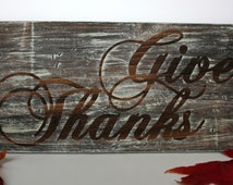 Unique give thanks sign related items | Etsy