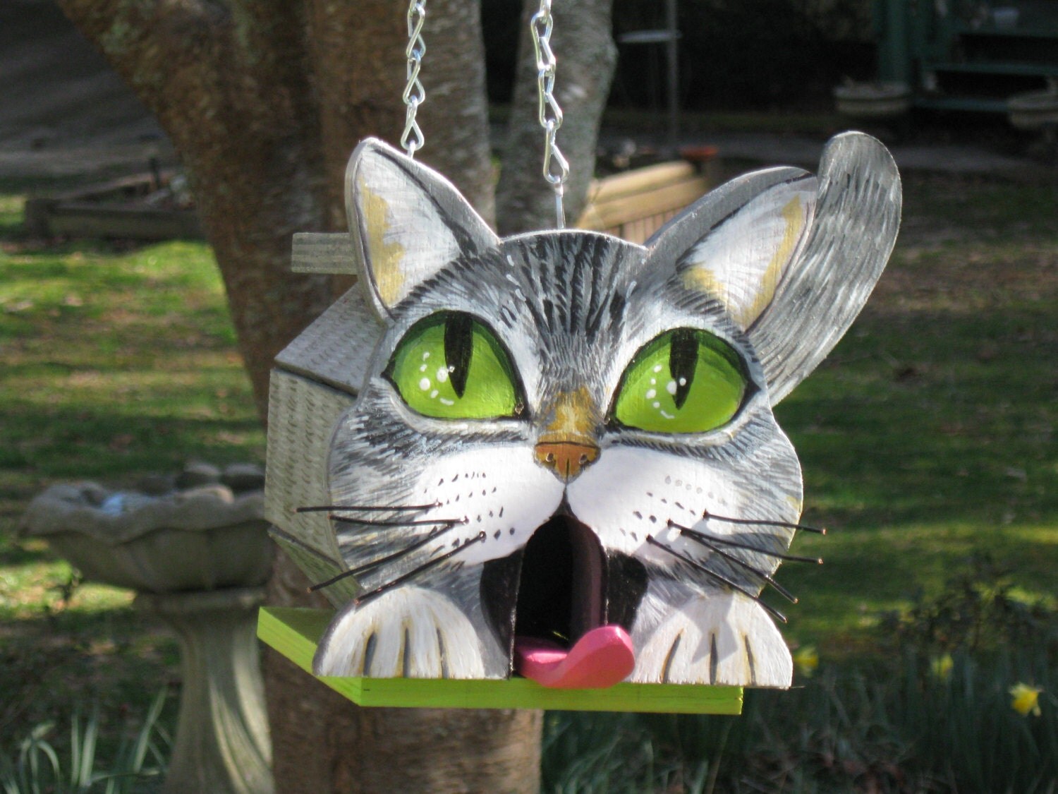 cat birdhouse by DaisyMaeGallery on Etsy