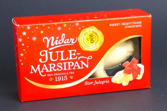 Norwegian Large Marzipan Pig Candy Nidar Stor Julegris