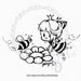 Spring Bumble Bee DIGITAL STAMP Instant Download