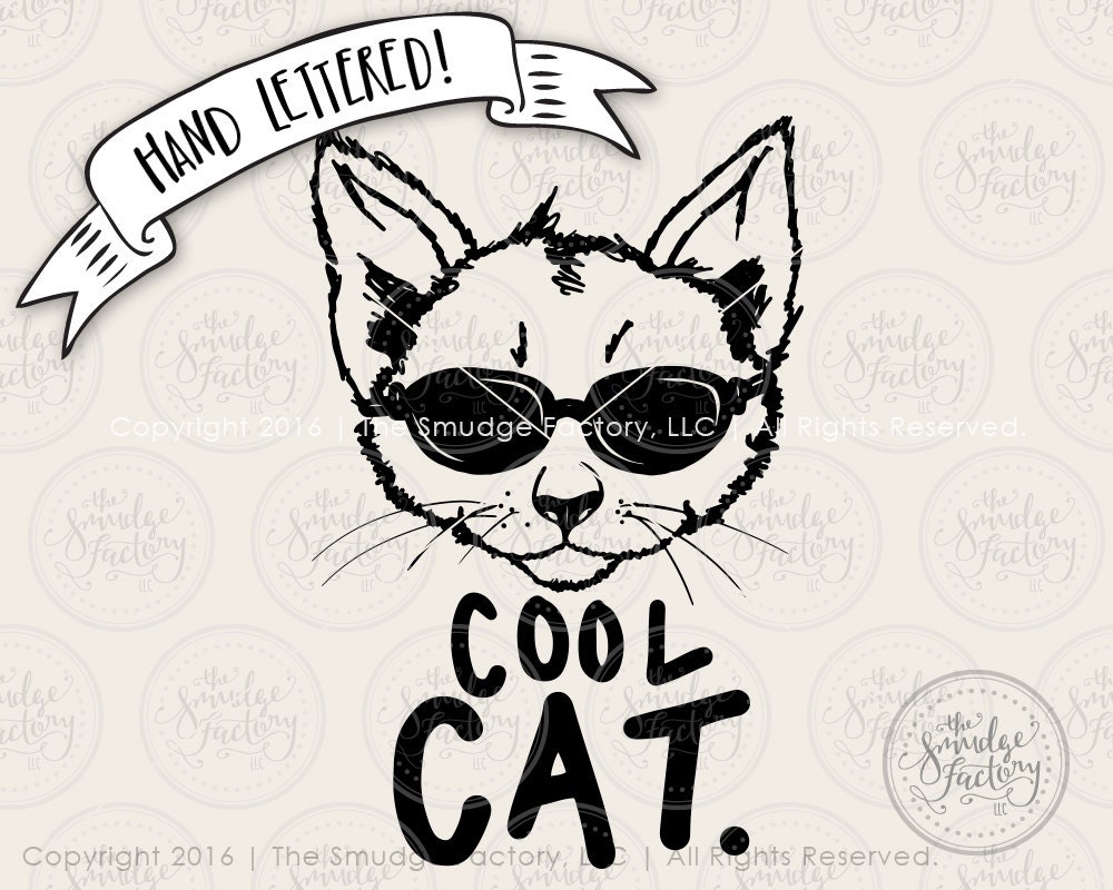 Cool Cat Kitten SVG Cut File SVG Cutting by TheSmudgeFactoryLLC