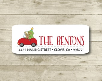Christmas Tree Return Address Label: Square Label Holiday