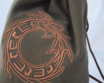 Embroidered dice bag | Etsy