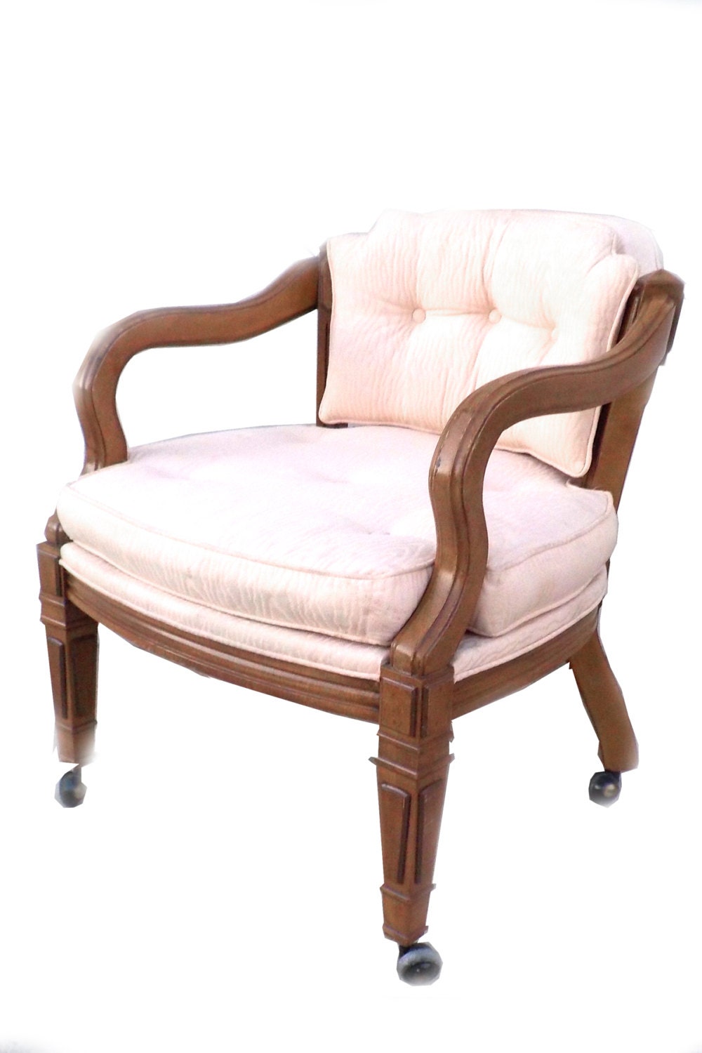 Hollywood Regency French Provincial Colonial Wood Ornate Barrel Desk ...