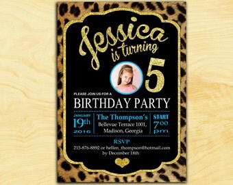 Leopard invitation | Etsy