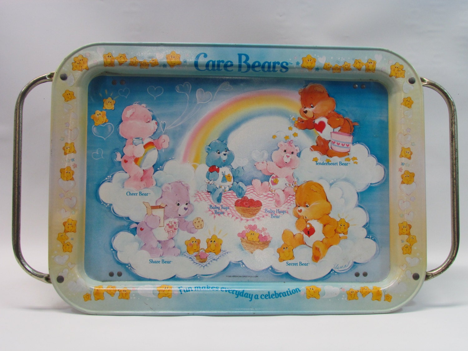 Vintage Collectible 1985 Care Bears Rainbow Folding Metal Lap or Dinner ...