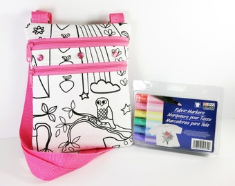 Color Me Bag Messenger Bag Coloring Bag Kids Messenger