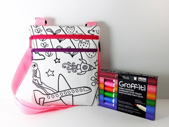 Color Me Bag Coloring Bag Color Your Own Bag Kids by CitySewist