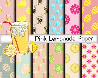 Items similar to Pink Lemonade, Digital Clipart, Lemonade Stand, Lemons ...