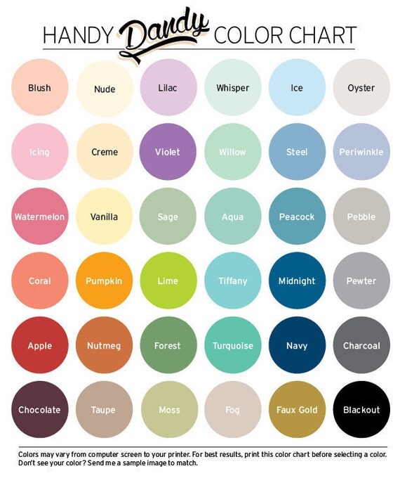 Handy Dandy Color Chart by DesignAndDandyCo DO NOT PURCHASE