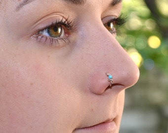 Small Nose Ring 20g Gold nose piercing Tragus by BrightBDesigns