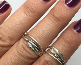 Feather wrap ring | Etsy