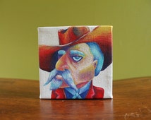 Abstract Ole Miss Rebel, Acrylic Painting, College Mascot Painting ...