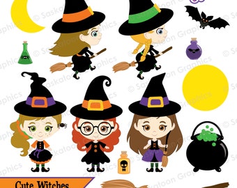 Witches clipart | Etsy