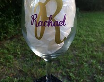 Unique vinyl wine glass related items | Etsy