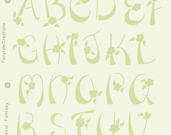 Whimsical Alphabet Stencil 8-1/2 x 11 by FairytaleStencils on Etsy