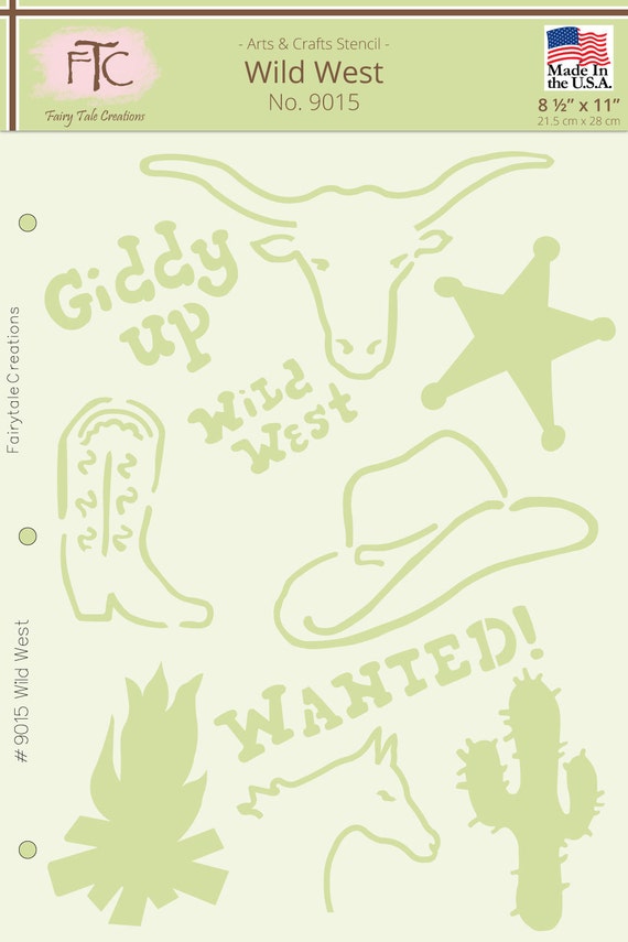 Wild West Stencil 8-1/2 x 11