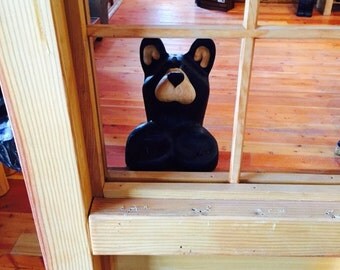 Chainsaw carved rail bear by bearcountrybears on Etsy