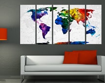 Unique abstract world map related items | Etsy