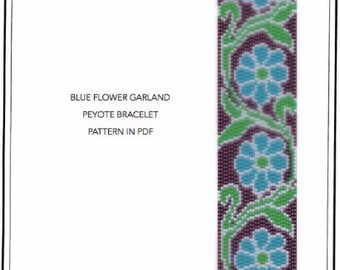 Peyote Pattern for bracelet Purple daisies by KikisBeadArts