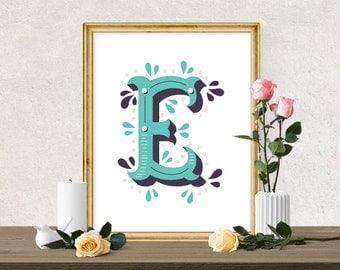Decorative letter e | Etsy