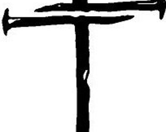 Cross nail decal | Etsy