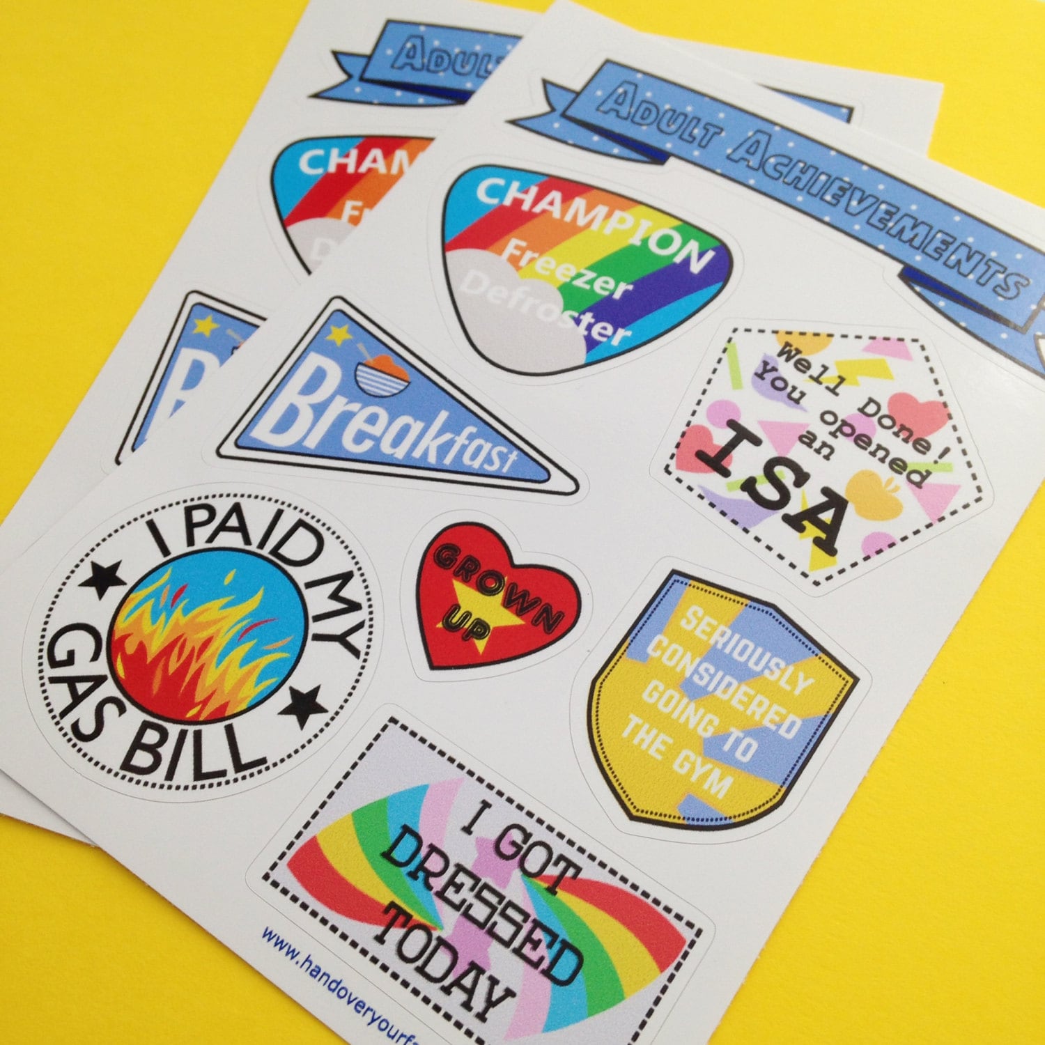 Adult Achievement Sticker Sheet Vinyl