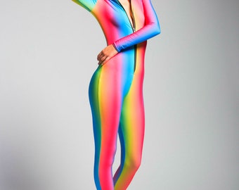 The Original Joysuit: Silver Holographic Bodysuit by AliciaZenobia