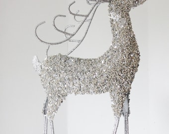 Silver deer figurine | Etsy