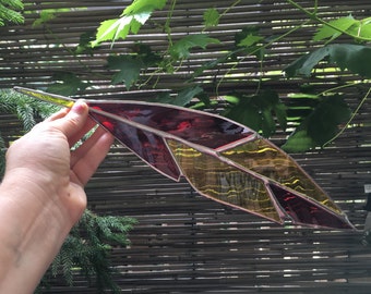 Reserved Order for Jess Red Tailed Hawk feather Stained Glass