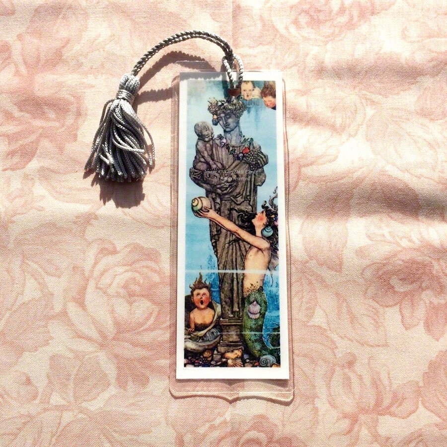 Little Mermaid Bookmark Laminated Book Mark by KatyDidsCards