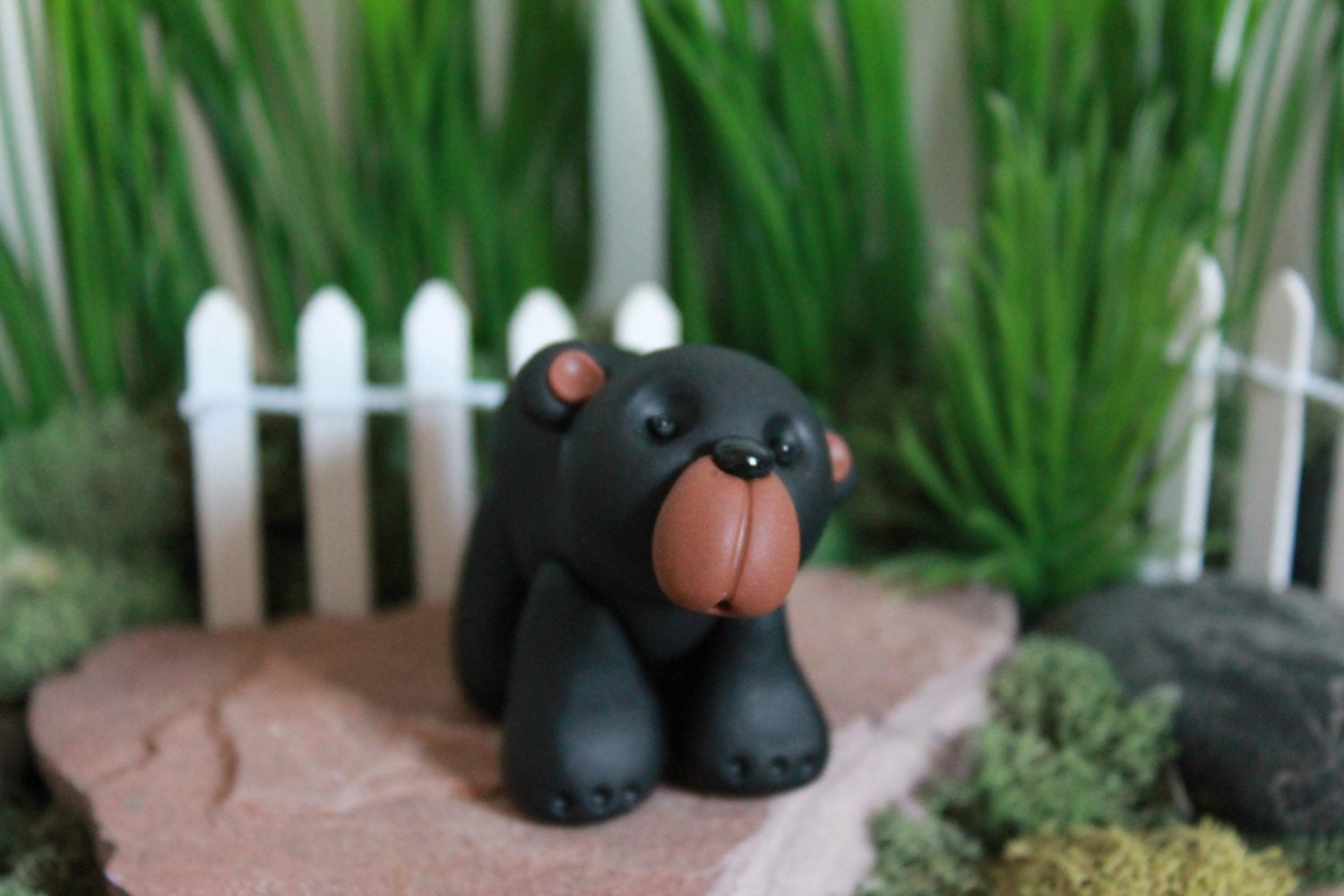Polymer Clay Bear Miniature Bear Mini Clay Bear by GnomeWoods