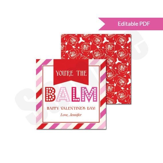 Items similar to You're the Balm Lip Balm Valentine's Day Favor Gift ...