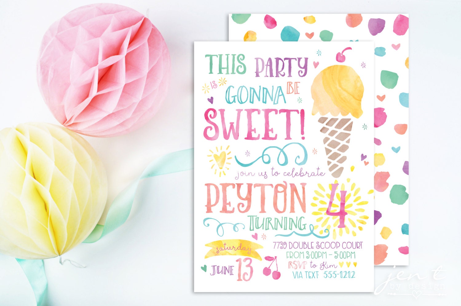 Ice Cream Invitations Ice Cream Party / Ice Cream Social