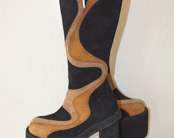 60s Peter Max Pop Art High Top Sneakers SMILE by ModVibeVintage