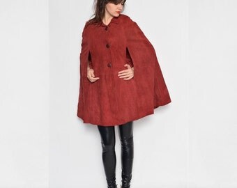 Items similar to RESERVED///Reversable Black Leather Cape Vest with Tie ...