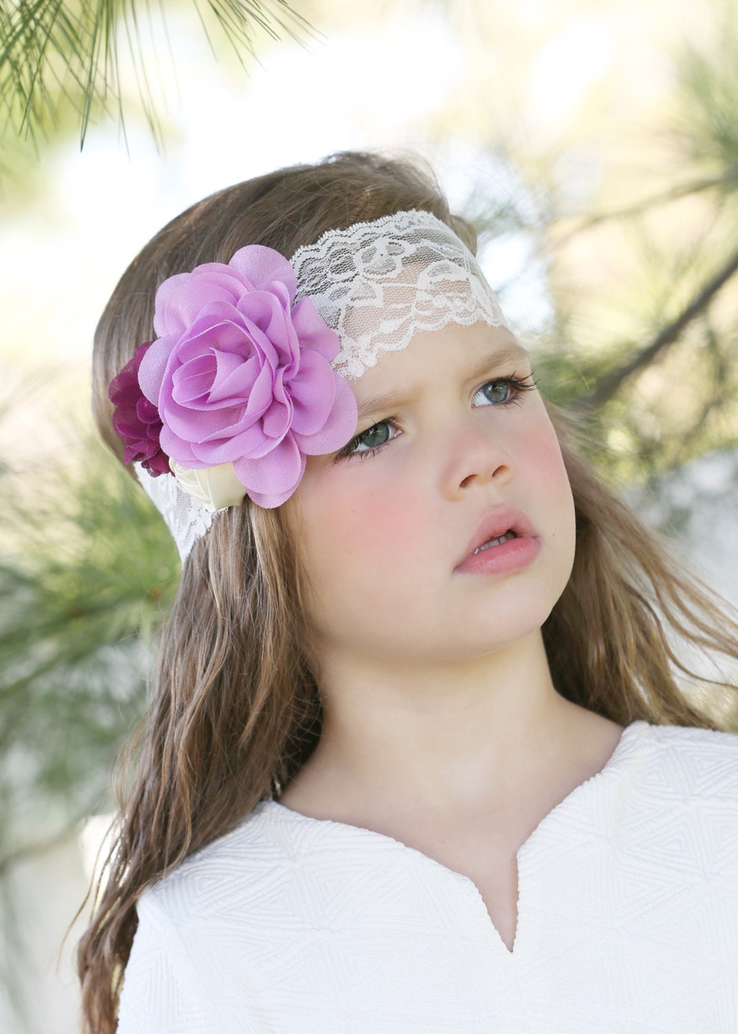 Lilac Eggplant Headband, Plum Ivory Headband, Flower Girl Headband ... Lilac Eggplant Headband, Plum Ivory Headband, Flower Girl Headband ...
