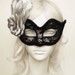 Gold Lace Masquerade Mask With Rose Lace Covered Venetian