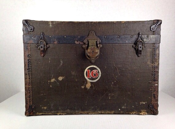 Antique Half Trunk 1880s Trunk Small Antique Steamer Trunk Vintage ...