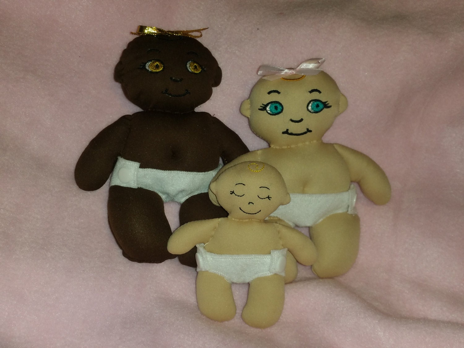 Baby Doll stuffies in the hoop designs three sizes