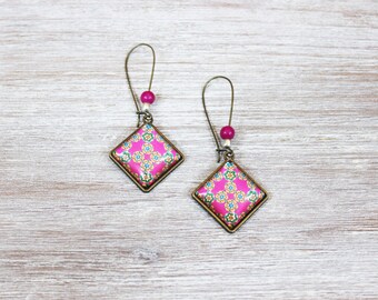 Unique tile earrings related items | Etsy