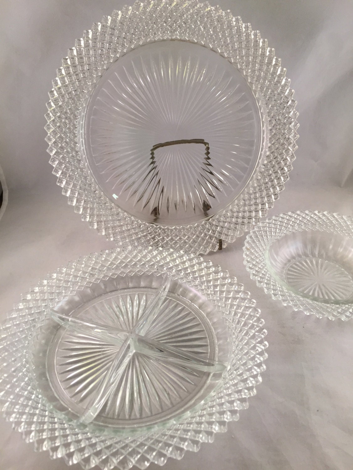 Vintage Anchor Hocking Miss America Pattern Serving Dishes Set of 3 ...