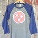 Tennessee Tri-star Baseball Tee tn applique Raglan sleeve